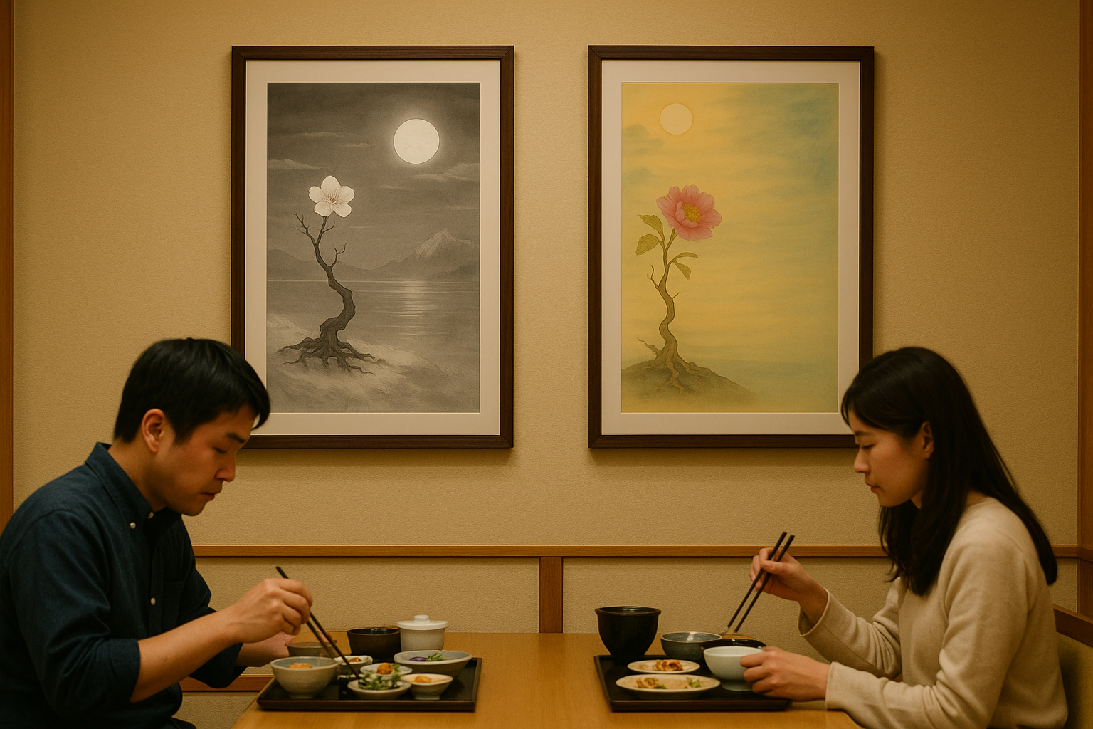 Harmony of Xieyi Paintings in a Japanese Restaurant - MUKYOKUKAN